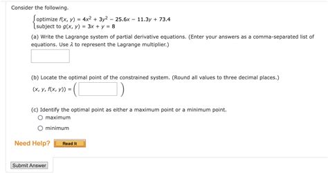 Solved Nsider The Following { Optimize