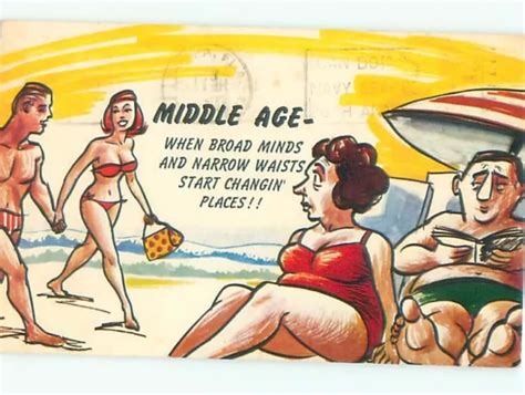 Pre 1980 Risque Comic Older Woman Notices Sexy Bikini Girl Clearance