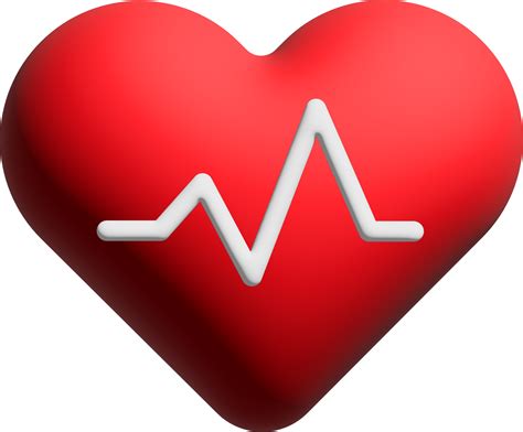 Heart With White Pulse Line Inside Heartbeat Wave Icon Cardiac