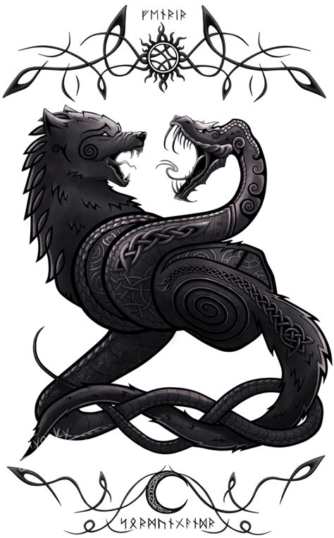 Fenrir And Jormungandr Design By Tyooky On Deviantart