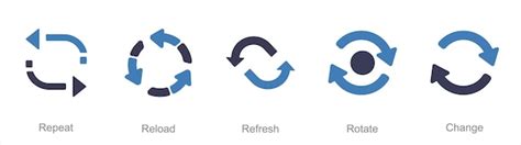 Premium Vector A Set Of 5 Arrows Icons As Repeat Reload Refresh