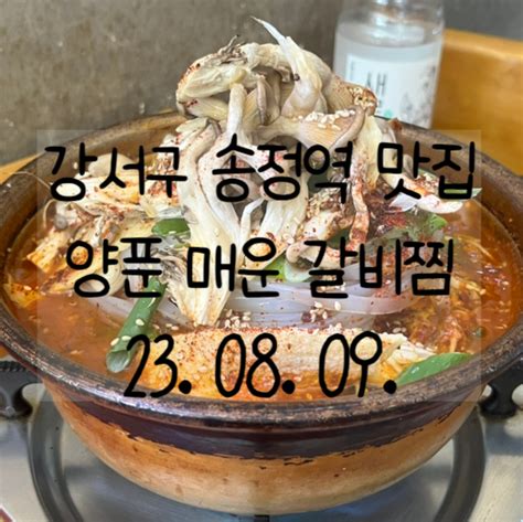 강서구 송정역 맛집 양푼매운갈비찜 화끈하게 존맛탱 네이버 블로그