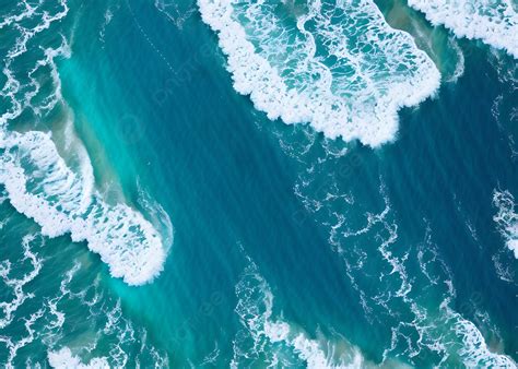 The View From Above To Ocean With Beautiful Ripples Background Ocean Waves Wave Background