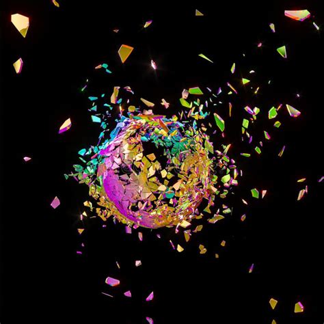 Colorful Glass Sphere Explodes On Black Stock Illustration Illustration Of Closeup Shine