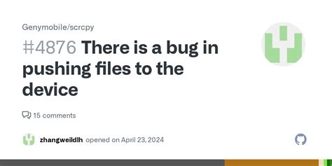 There Is A Bug In Pushing Files To The Device Issue Genymobile Scrcpy GitHub
