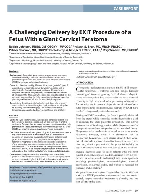 Pdf A Challenging Delivery By Exit Procedure Of A Fetus With A Giant