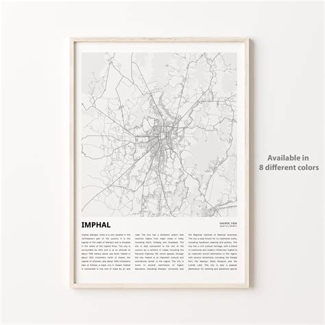 Imphal Map Print Imphal Travel Map Imphal Wall Decor Art Imphal