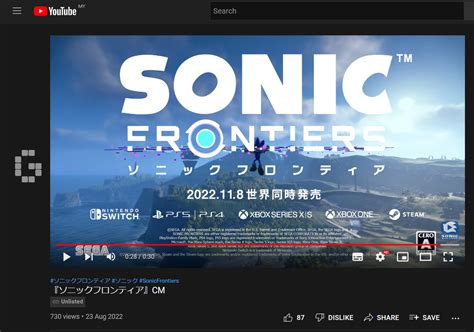 Updated Sonic Frontiers Release Date Accidentally Leaked By The Japanese Sonic Youtube Channel