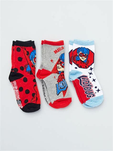 Pack De 3 Pares De Calcetines Miraculous Rojo Kiabi 600€
