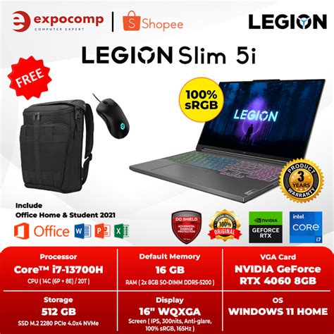 Jual Lenovo Legion Slim I Irh Kid I H Rtx Gb Gb Gb W Ohs Shopee Indonesia