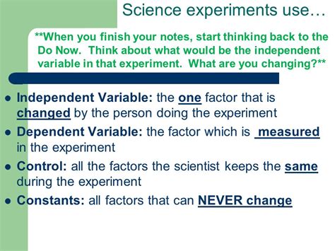 Variable Science Experiment
