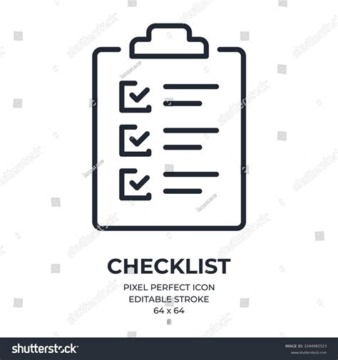 Checklist Survey Concept Editable Stroke Outline Stock Vector Royalty Free 2244982523