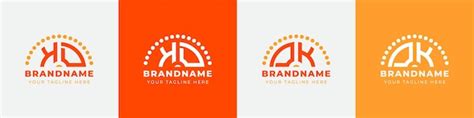 Premium Vector Letter Dk And Kd Sunrise Logo Set Suitable For Any Business With Dk Or Kd Initials