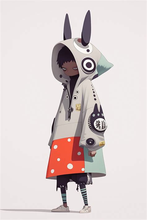 Stylized Character Art Oversized Hoodie Fashion Character Design