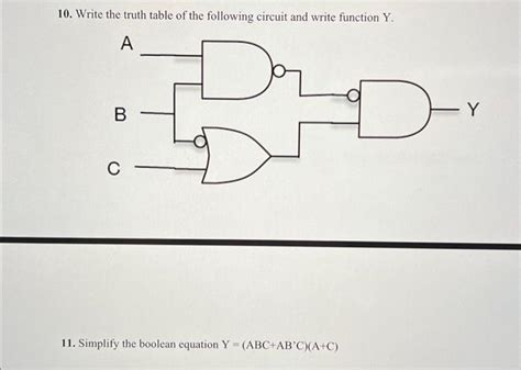 Solved 10 Write The Truth Table Of The Following Circuit