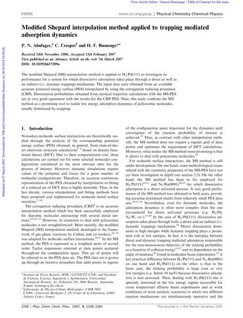 Pdf Modified Shepard Interpolation Method Applied To Trapping