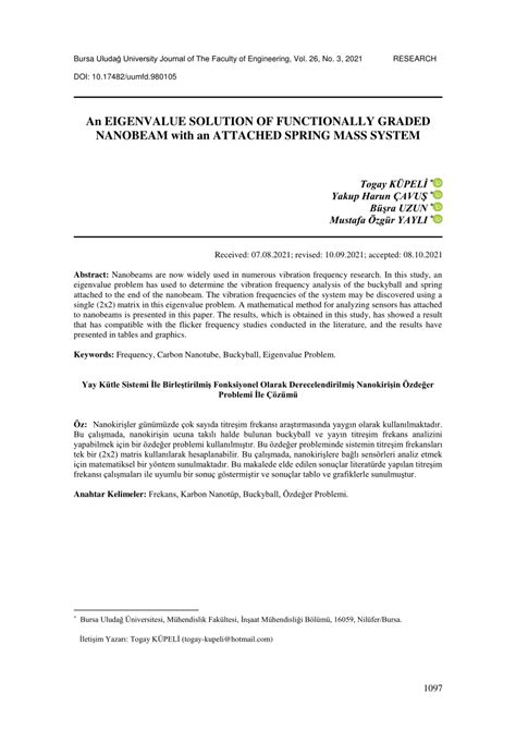 Pdf An Eigenvalue Solution Of Functionally Graded Nanobeam With An