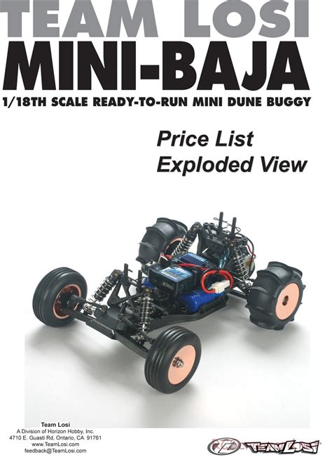 Team Losi Mini Baja Parts List And Exploded View Losb0203
