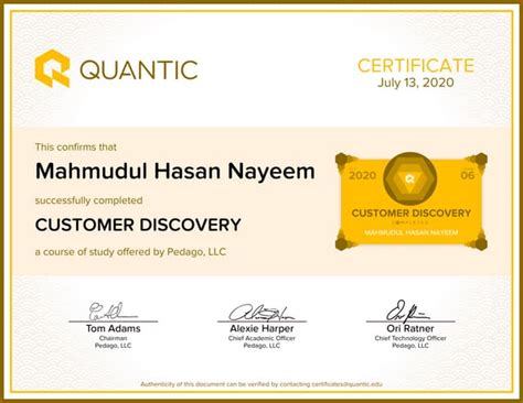 Mahmudul Hasan Nayeem Customer Discovery Certificate Pdf