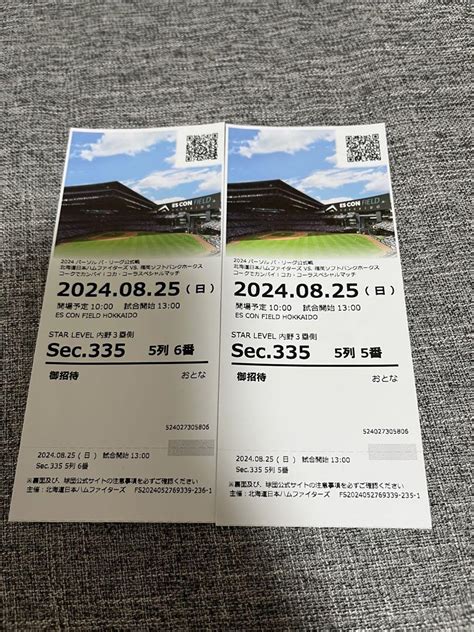 2024パーソルパ・リーグ公式戦チケット2枚 メルカリ