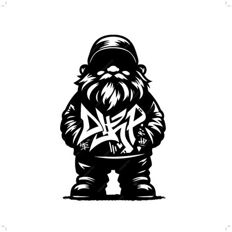 Premium Vector Dwarf Dwarve Silhouette People In Graffiti Tag Hip Hop Street Art Typography