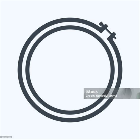아이콘 자수 후프 재단사 기호에 적합합니다 글리프 스타일 편집 가능한 간단한 디자인 디자인 템플릿 벡터 간단한 기호 그림 0명에