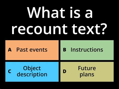 Understanding Text Types Recount Procedure And Descriptive Quiz