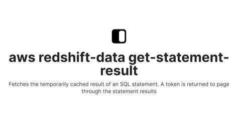 Aws Redshift Data Get Statement Result Fig