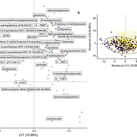 Pls Da Analysis A Loadings Plot Of The First Two Components Of The