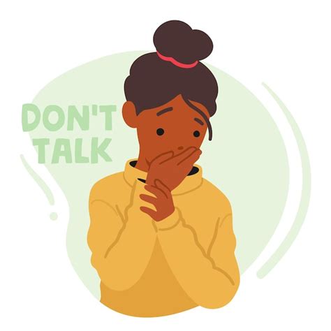 Premium Vector Dont Talk Concept Worried African American Girl Cover