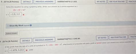 Solved Solve The Equation By Using A Graphing Utility Chegg