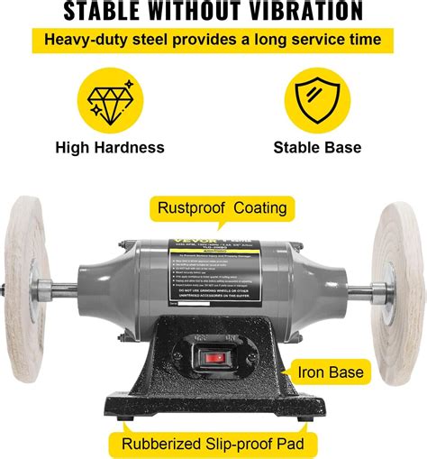 Vevor Bench Buffer Polisher 8 Inch Buffing Machine India Ubuy
