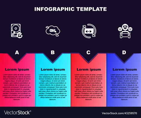 Set Line Hard Disk Drive With Clockwise Methane Vector Image