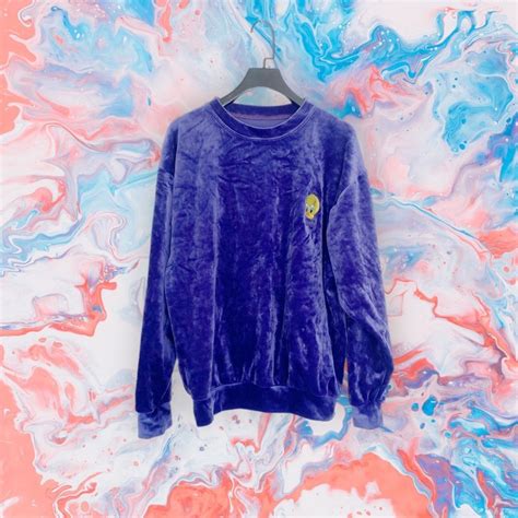 二手 小雞電繡 紫色 絨布 彈性 長袖 上衣 G111 設計館 蘿綺莉蕾芭索 女上衣 長袖上衣 Pinkoi