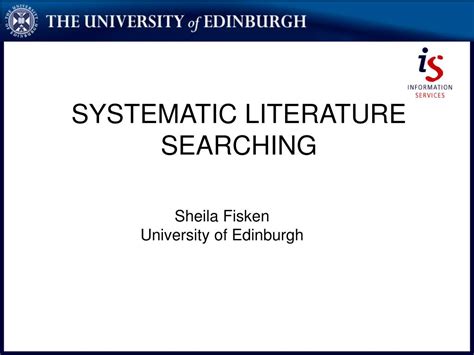 Ppt Systematic Literature Searching Powerpoint Presentation Free Download Id6581830