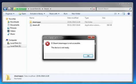 Error Message X Is Not Accessible The Device Is Not Ready Windows 7