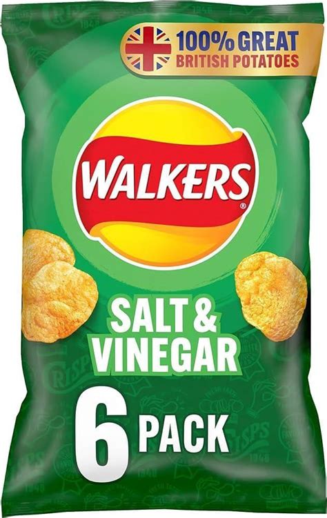 Crisps Bundle With Walkers Salt And Vinegar Multipack Crisps 6x25g 3
