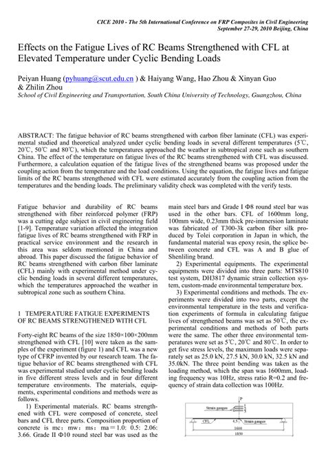 Pdf Effects On The Fatigue Lives Of Rc Beams Strengthened With Cfl At Elevated Temperature