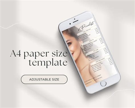 Editable Price List Template Beauty Price List Template Price List Digital Price Bundle