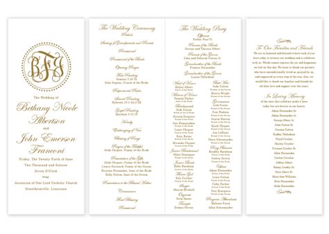 Tri Fold Wedding Program Template 60 Photos