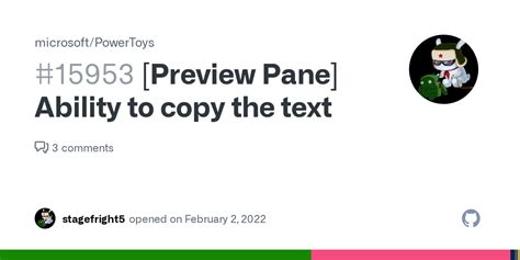 Preview Pane Ability To Copy The Text · Issue 15953 · Microsoftpowertoys · Github