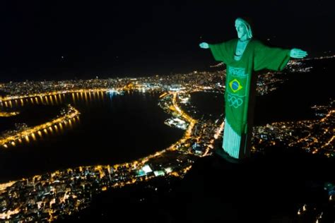 Brazil Statue Of Jesus At Night