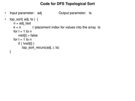 ppt topological sort powerpoint presentation free download id 2947204