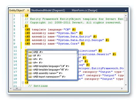 T4 Template Based Code Generator For C And Visual Basic