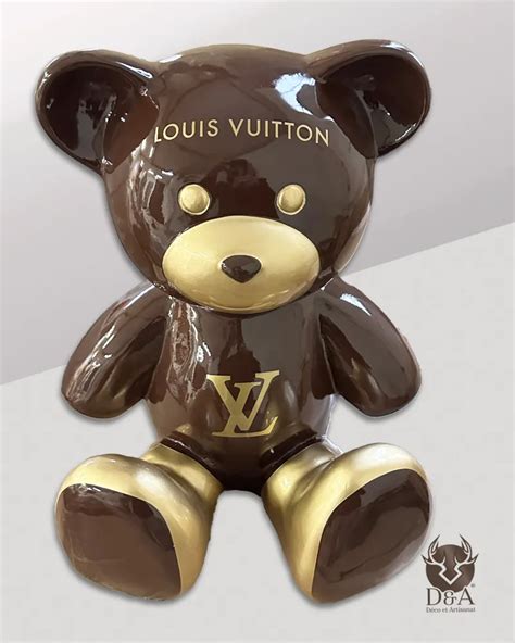 Resin Statue Of A Louis Vuitton Sitting Bear Ideal For Fashion Addicts