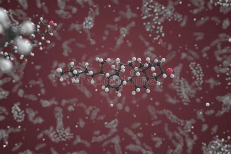 Cholesterol Molecule Made With Balls Scientific Molecular Model