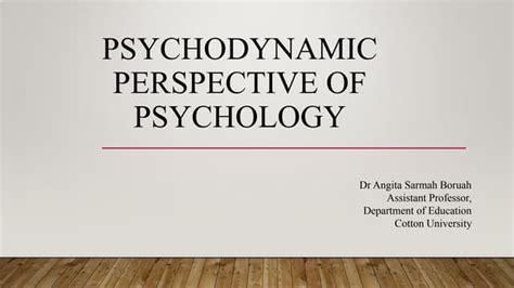 Psychodynamic Perspective Of Psychologypdf