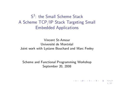 Pdf S3 The Small Scheme Stack A Scheme Tcpip Stack Stamourv