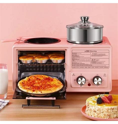 가정용 다기능 조식 메이커 4 슬롯 토스터기 미니 오븐 커피 메이커 및 철판 220v 티몬