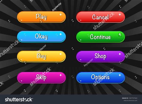 Game Ui Set Buttons Gui Build Stock Vector Royalty Free 1997797943 Shutterstock